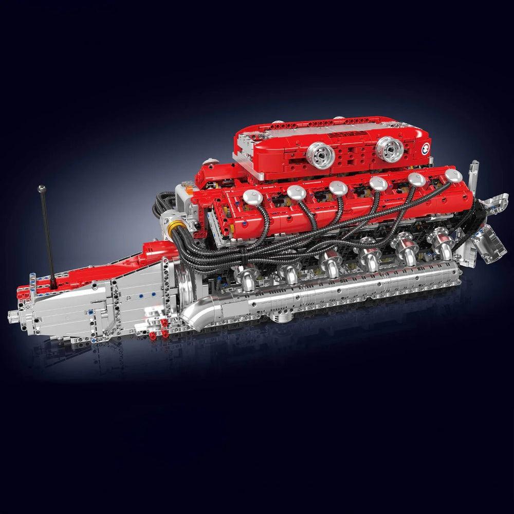 Functional V12 Engine & Gearbox Building Blocks Kit | 3471 Pcs