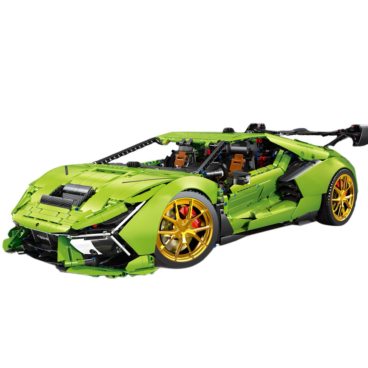 Italian V12 SVJ Hypercar Green Building Blocks Kit | 6628 Pieces