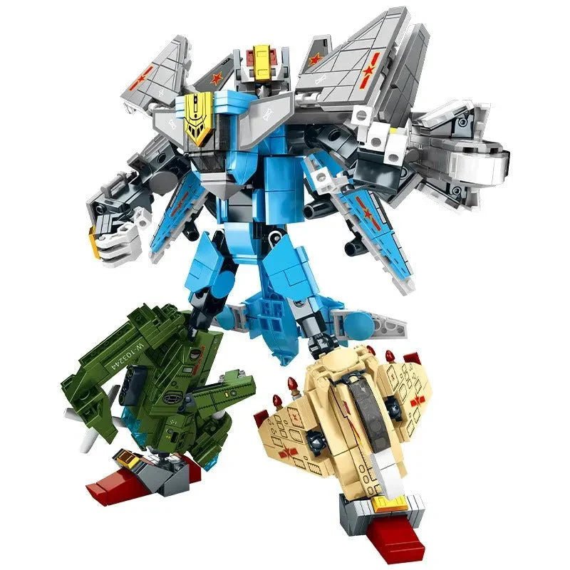 Steel Mecha Transformed Fighter Building Blocks Kit | 839 Pieces