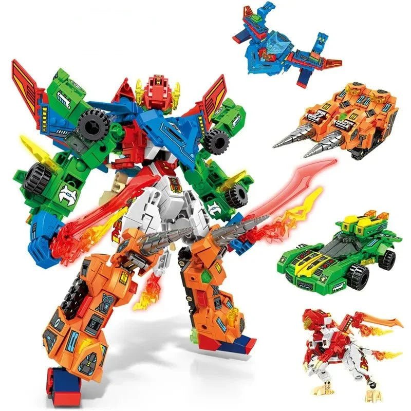 Transforming Flaming War Mecha Building Blocks Kit | 717 Pieces